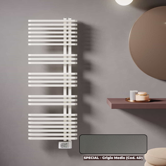 Sèche-serviettes électrique 500W gris moyen, collecteurs à droite JAZZ ...