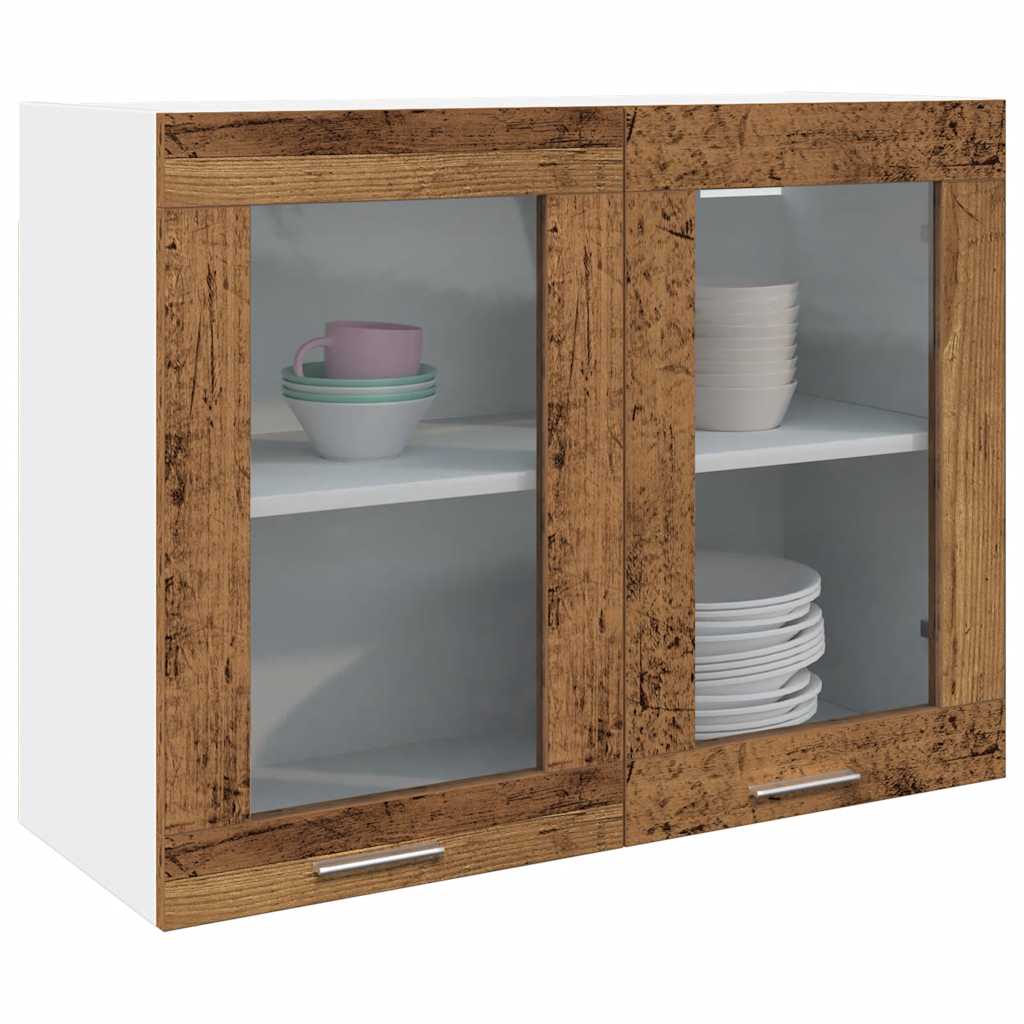 Maison Exclusive - Mobile Pensile con Vetro “Lyon” Legno Antico ...