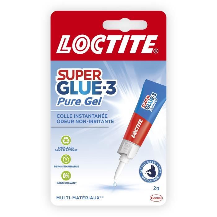 Colle cyanocrylate - LOCTITE - SUPERGLUE-3P - Pure Gel - Tube 2g | Bricoman
