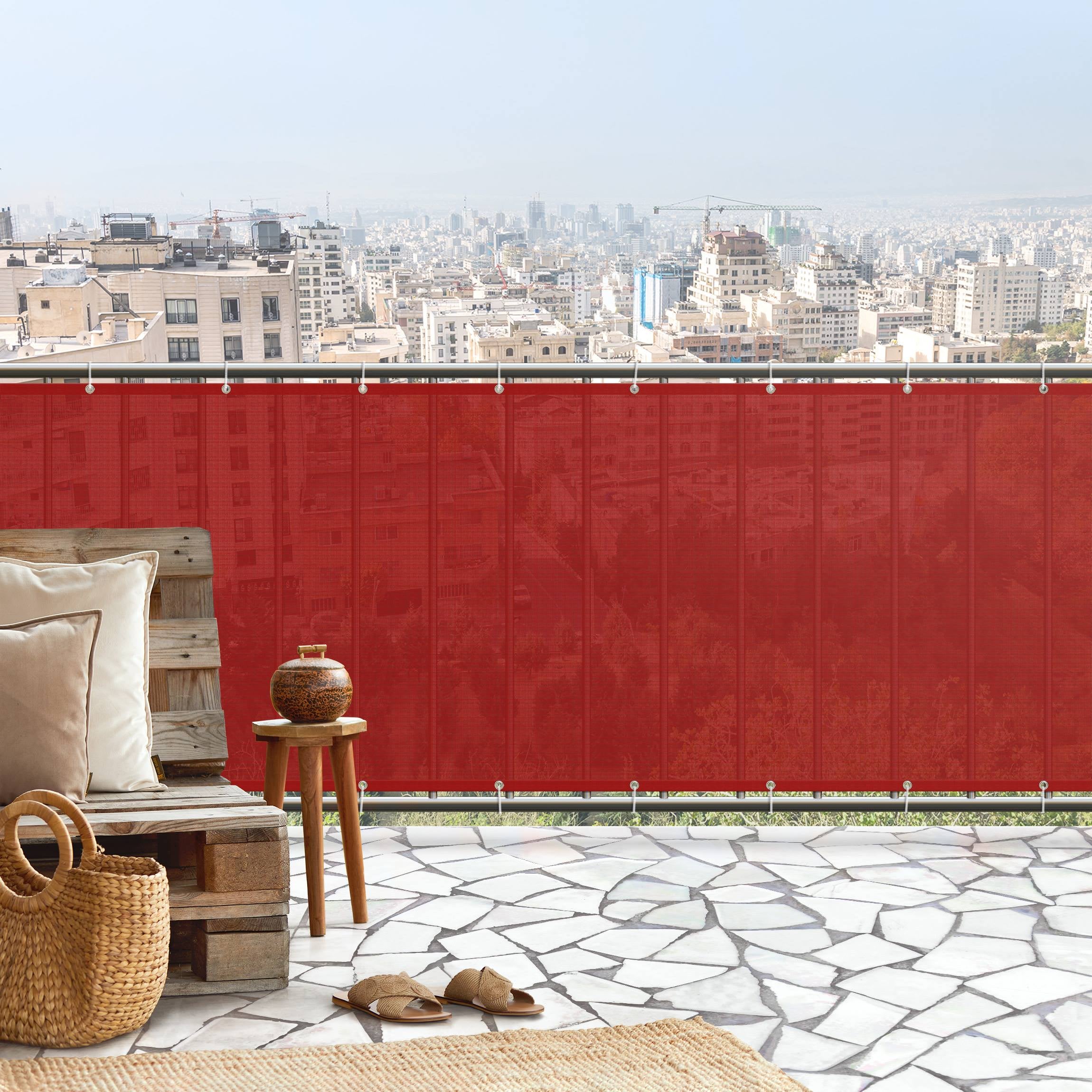 Brise vue brise vent balcon appartement jardin rouge H.1,3 x L.1,5 M ... Brise vue brise vent balcon appartement jardin rouge H.1,3 x L.1,5 M ...