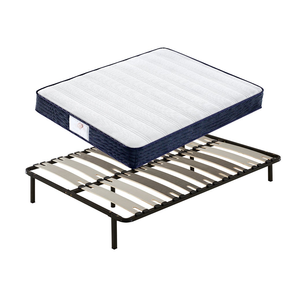 TEENO Ensemble Matelas à ressorts + Sommier avec lattes larges ...