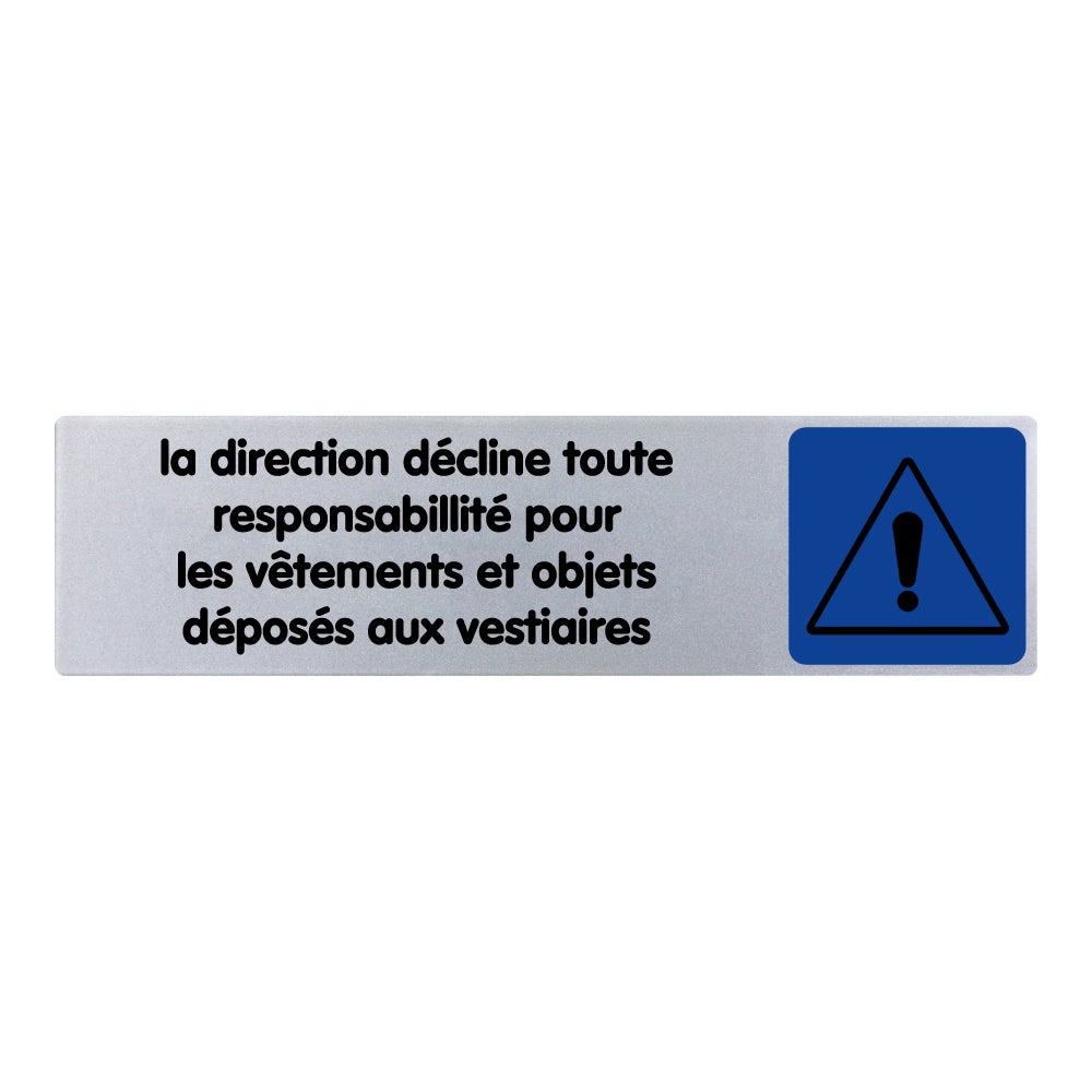 Plaque de porte La direction décline toute responsabilité - couleur ...