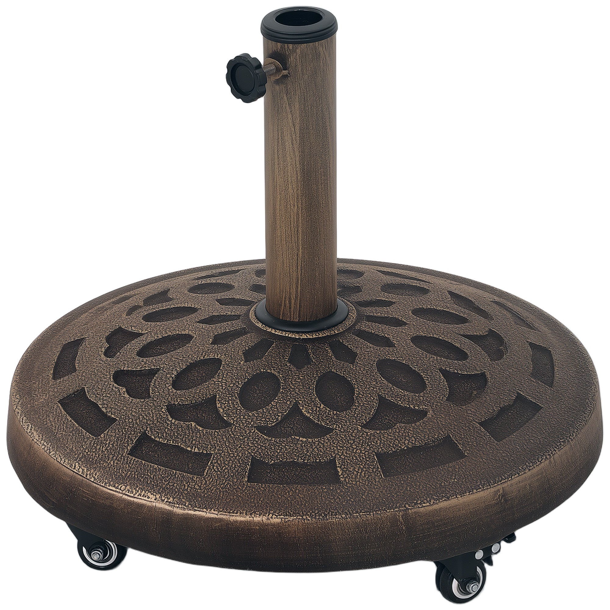 Pied de parasol Rond, socle parasol extérieur en résine 21 kg ...