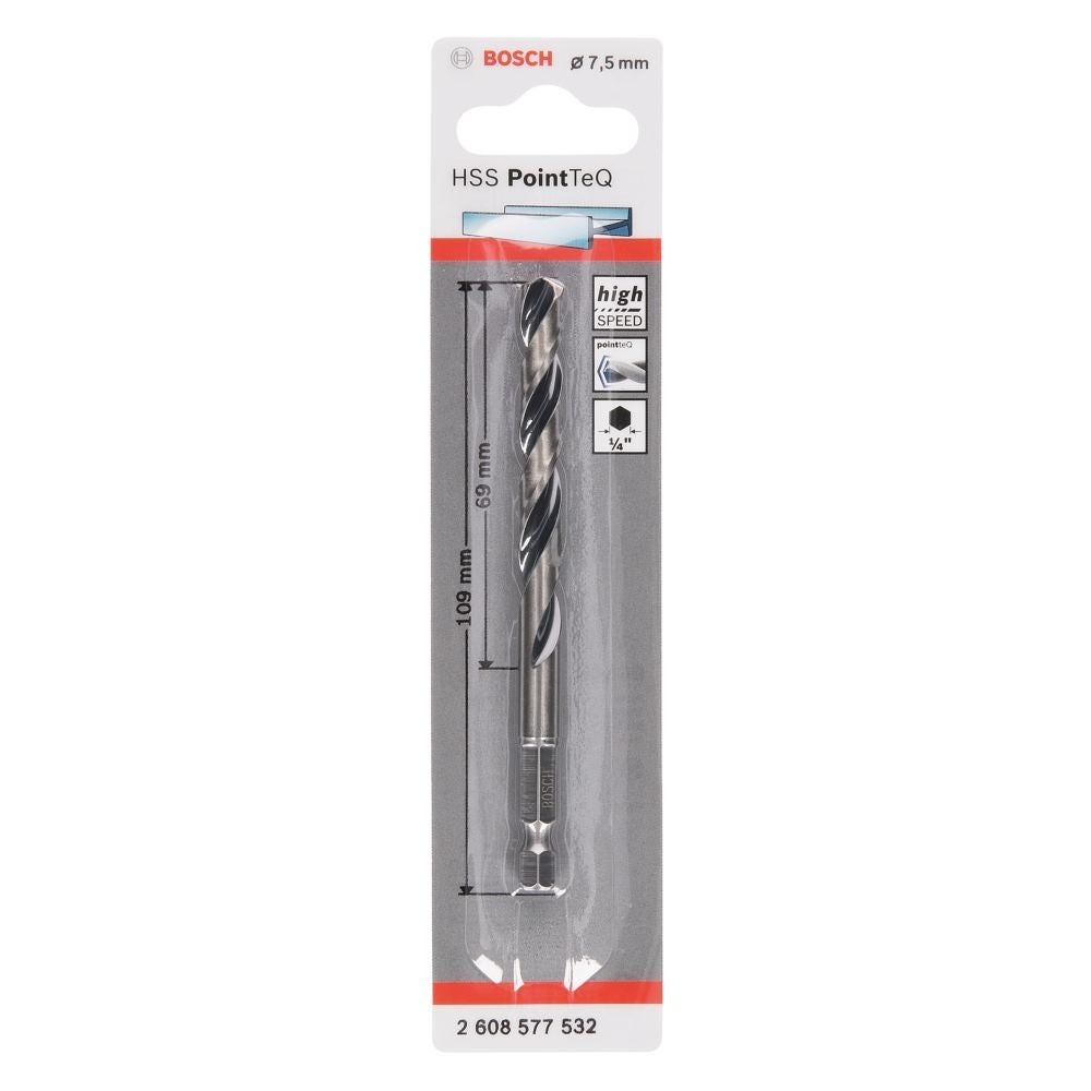 1 HSS Spiral Perceuse Pointeq Hex 7,5x69x109 | Leroy Merlin
