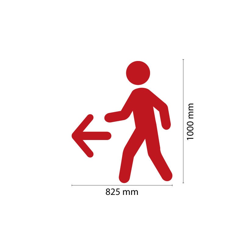 PICTOGRAMME ADHESIF XXL EVACUATION GAUCHE (W0651) Hauteur : 1500 mm ...