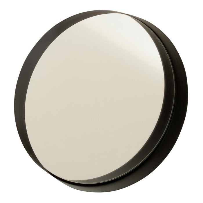 Miroir Mural Rond Déco "Bord Métal" 40cm Noir | Leroy Merlin