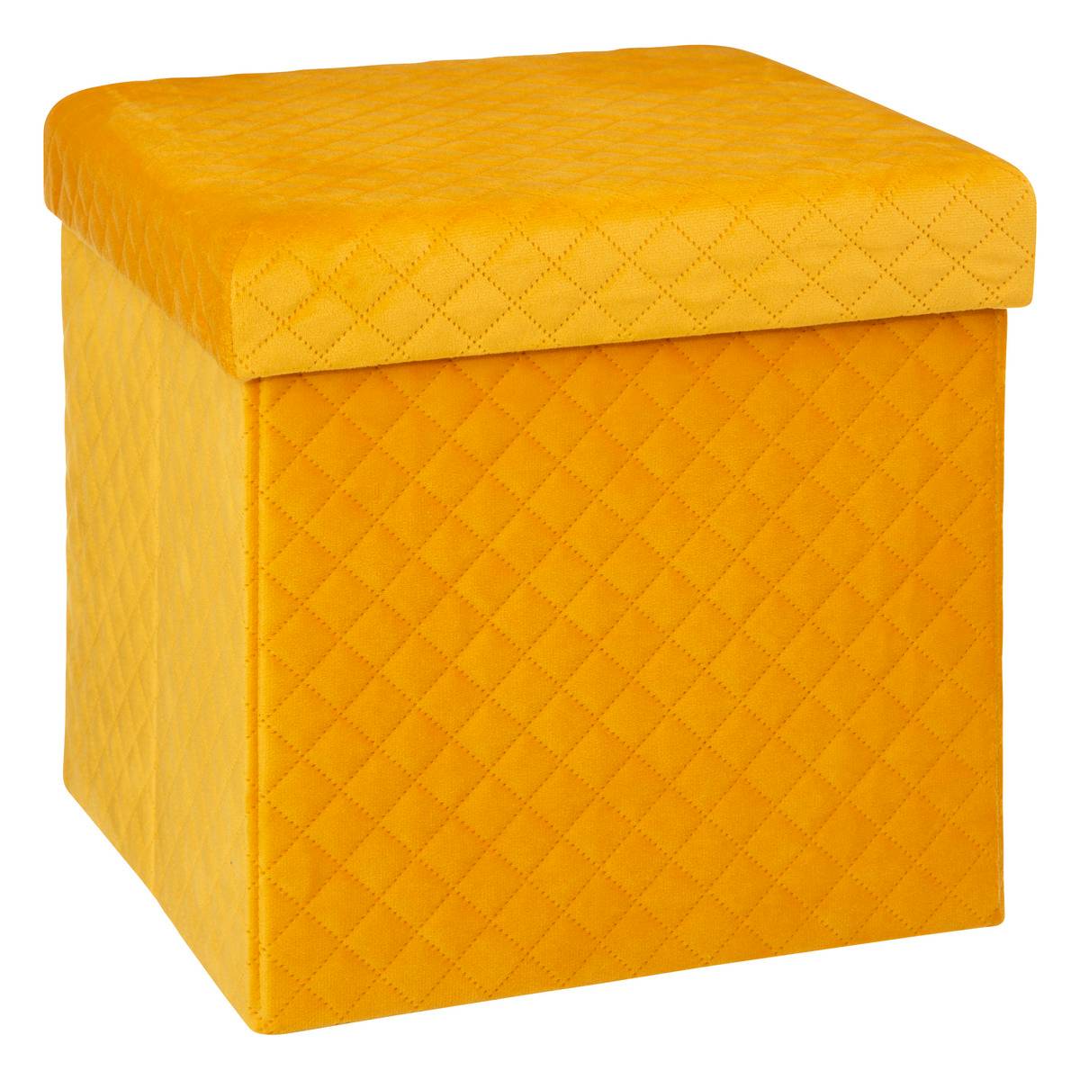 Puff plegable mix n modul 31x31 cm terciopelo amarillo - 31 x 31 cm ...