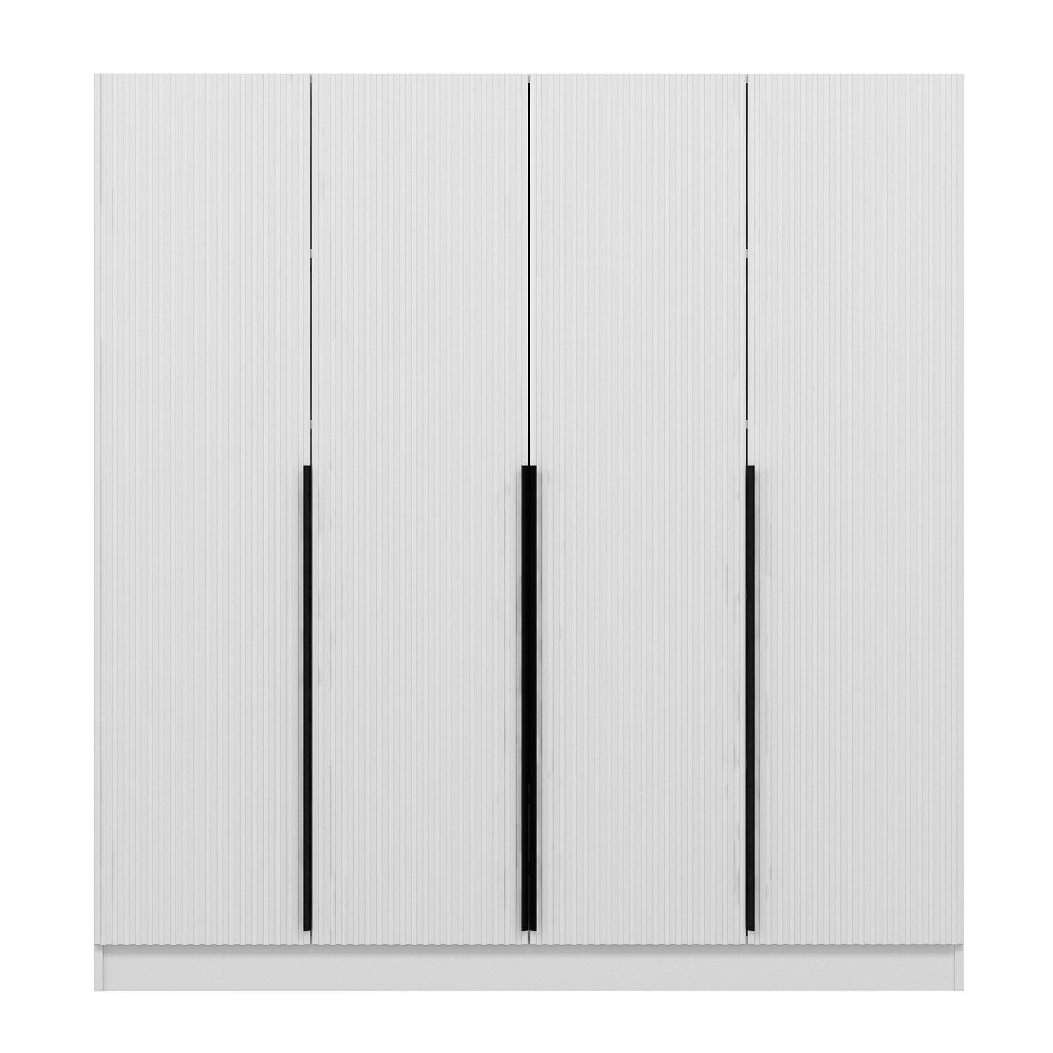 Armoire design 4 portes Kanawa L180xH210cm Blanc et Noir | Leroy Merlin