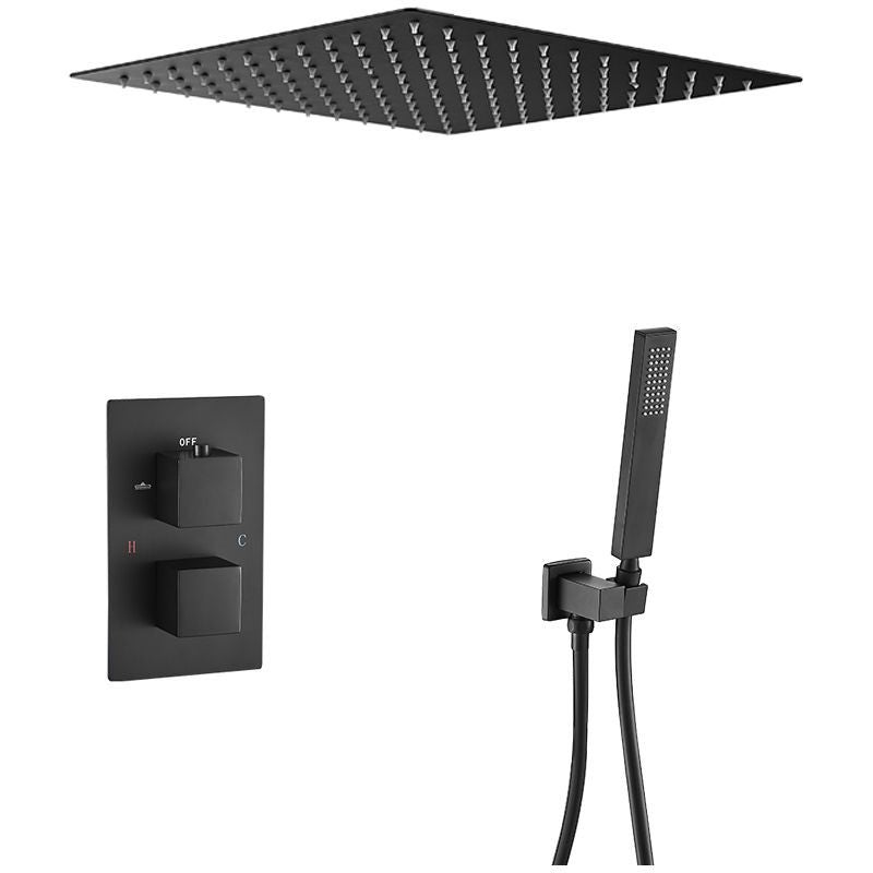 Conjunto de ducha empotrada a ras de techo ACTON negro mate | Leroy Merlin