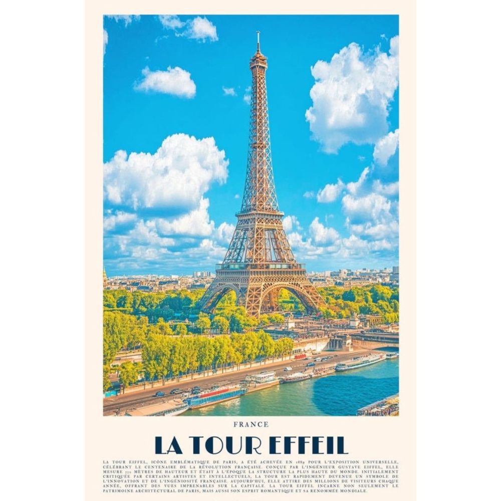 Affiche - Tour Eiffel - Posters de nos Régions - Format A4 - Moyen 29 ...