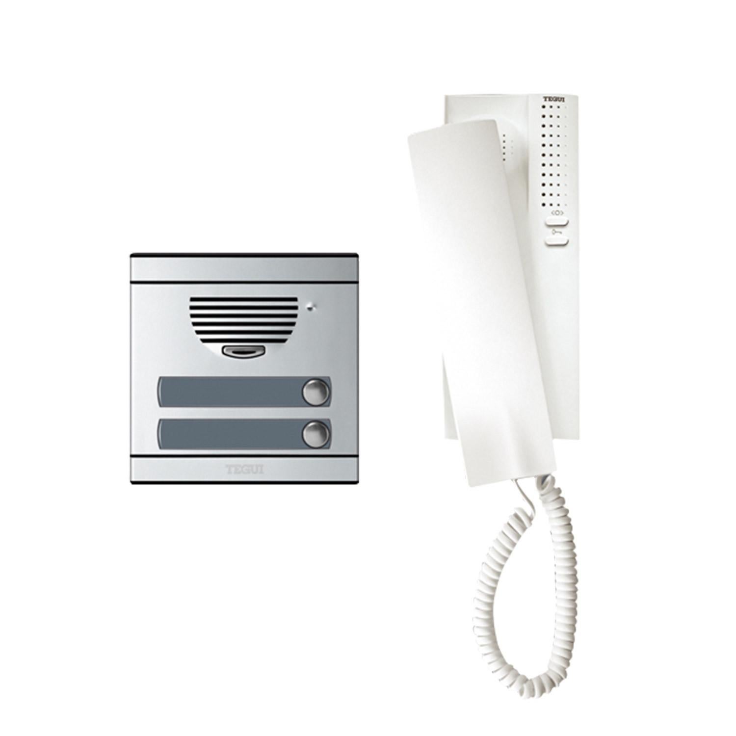 Kit Interphone 2 Logements 2 fils avec Panneau et Téléphones Serie 7 ...