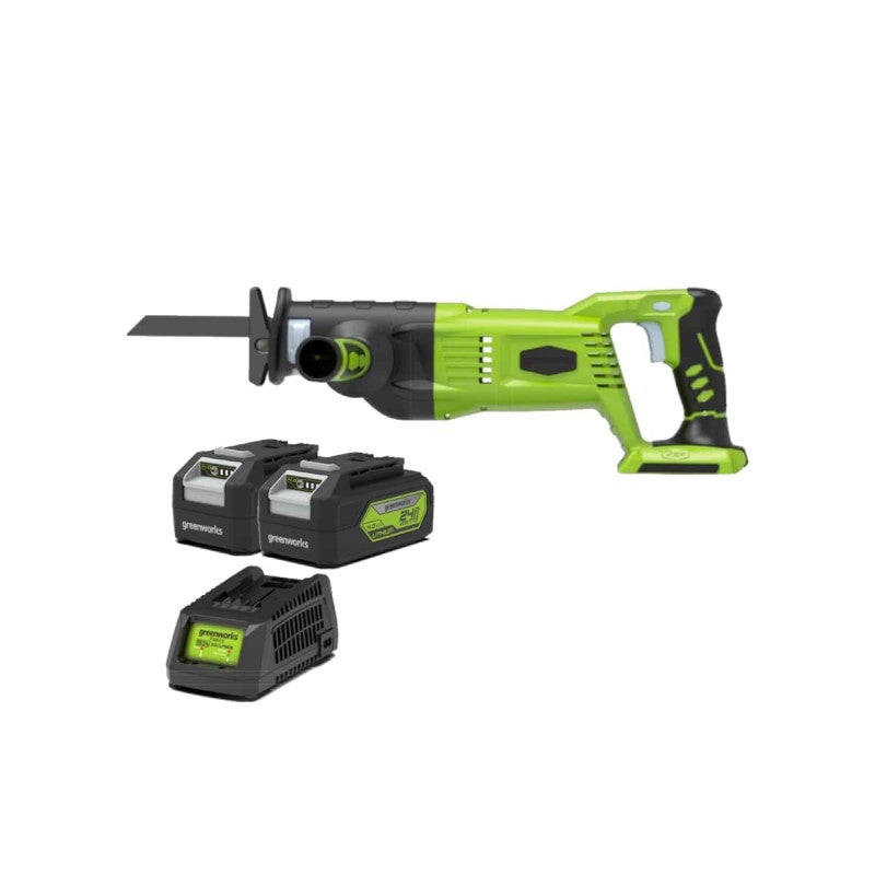 Scie sabre GREENWORKS 24V Brushless - 2 batterie 4.0 Ah - 1 chargeur ...