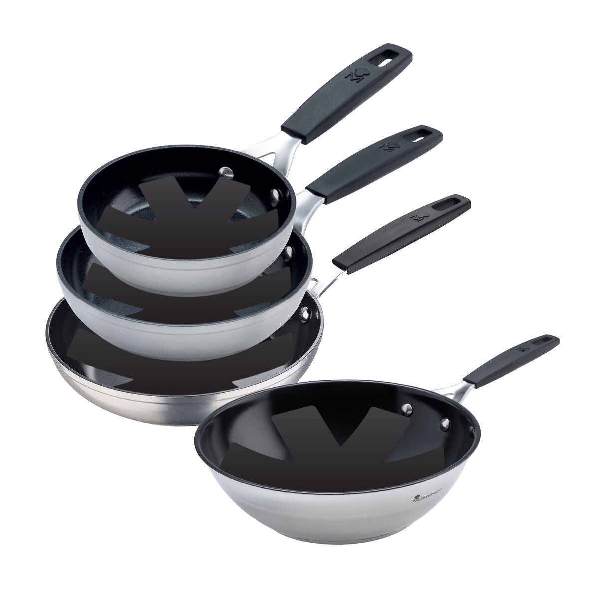 Set di padelle Masterpro Smart Argentato Acciaio inossidabile 3 Pezzi ...