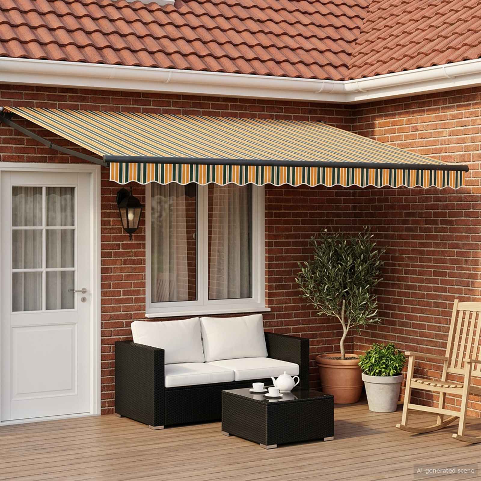 Store rétractable manuel avec LEDs 5 x 3 m | Leroy Merlin
