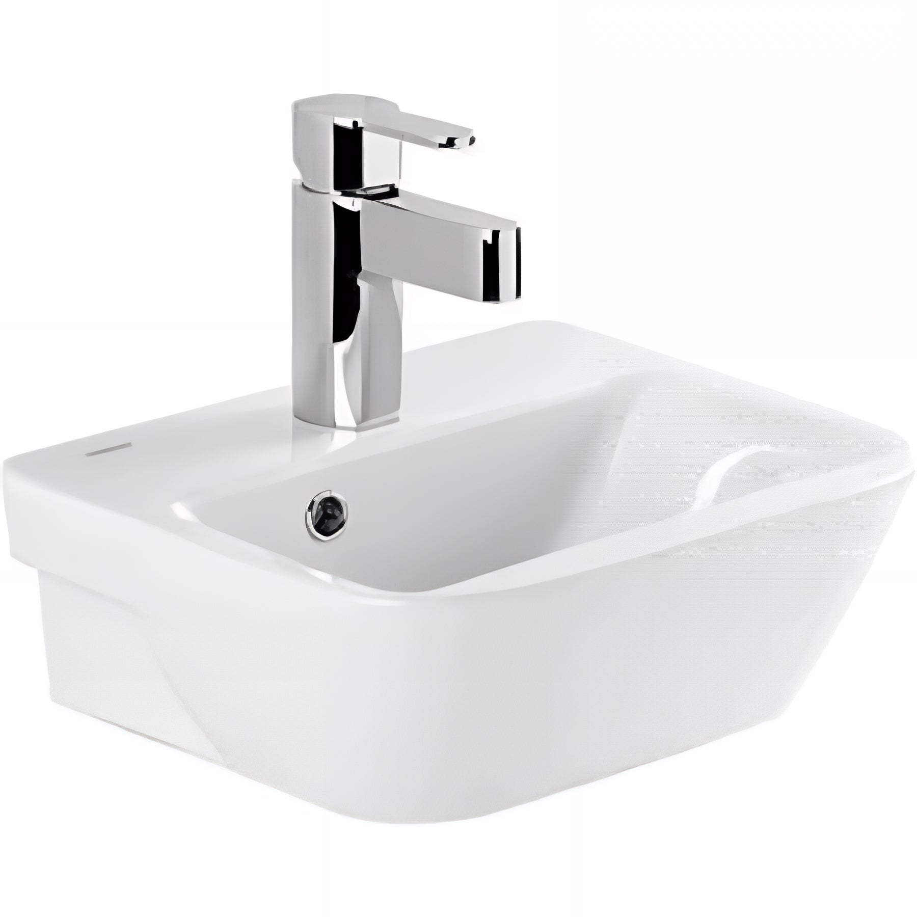 Lave-mains mural céramique traditionnelle SANINDUSA Look 36x30 blanc ...