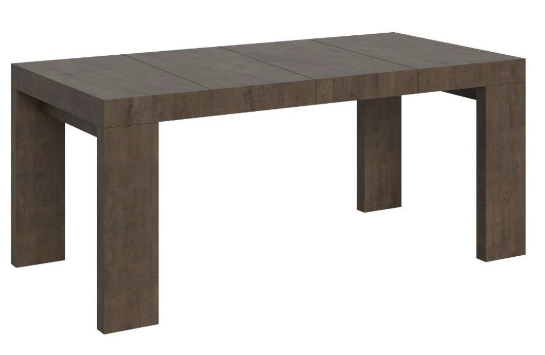 Mesa de comedor extensible de madera Ribo-Color Marrón-Soporte 4 pies ...