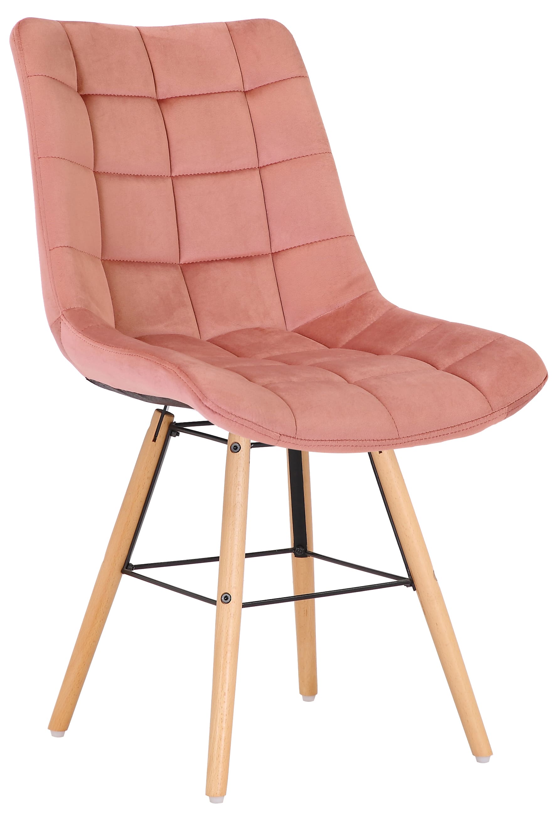 Chaise Leni en velours rose | Leroy Merlin