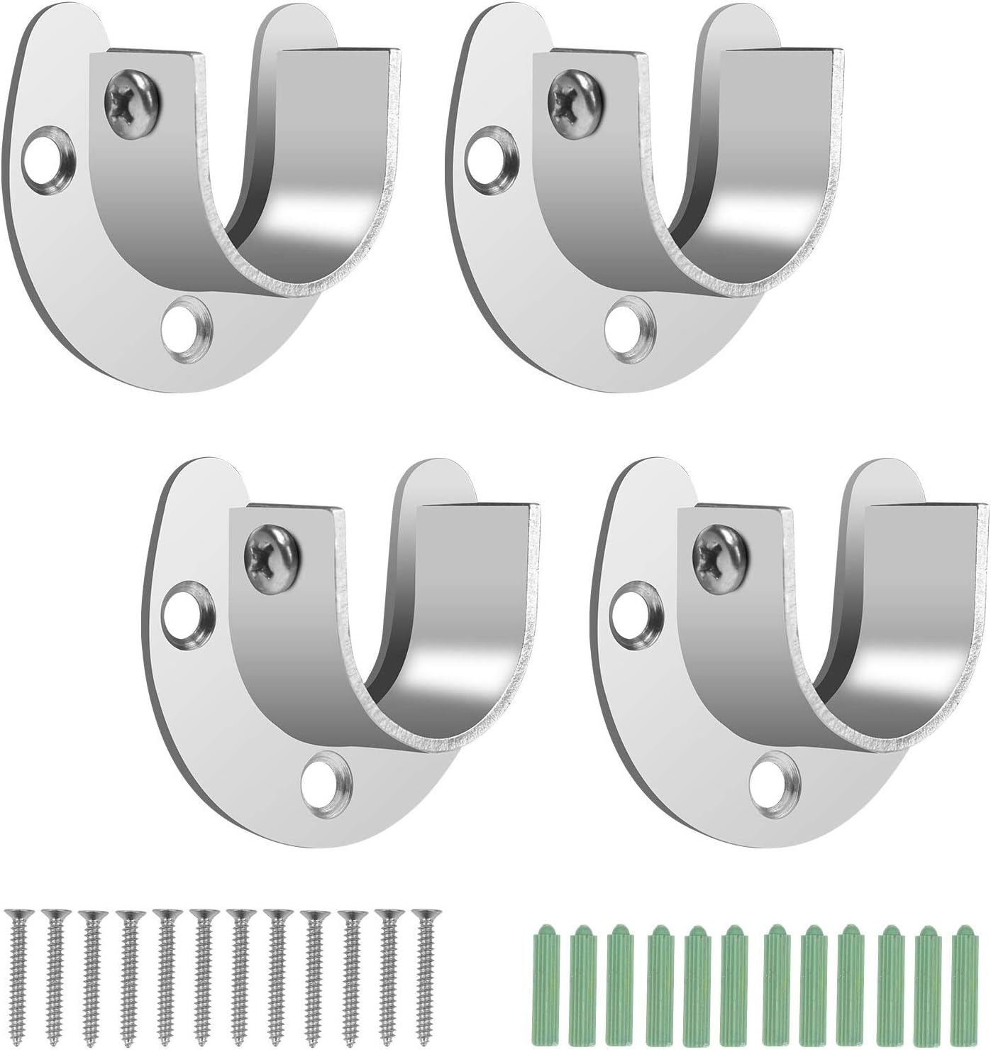 Soportes para barra de armario de acero inoxidable de 28 mm, soporte ...