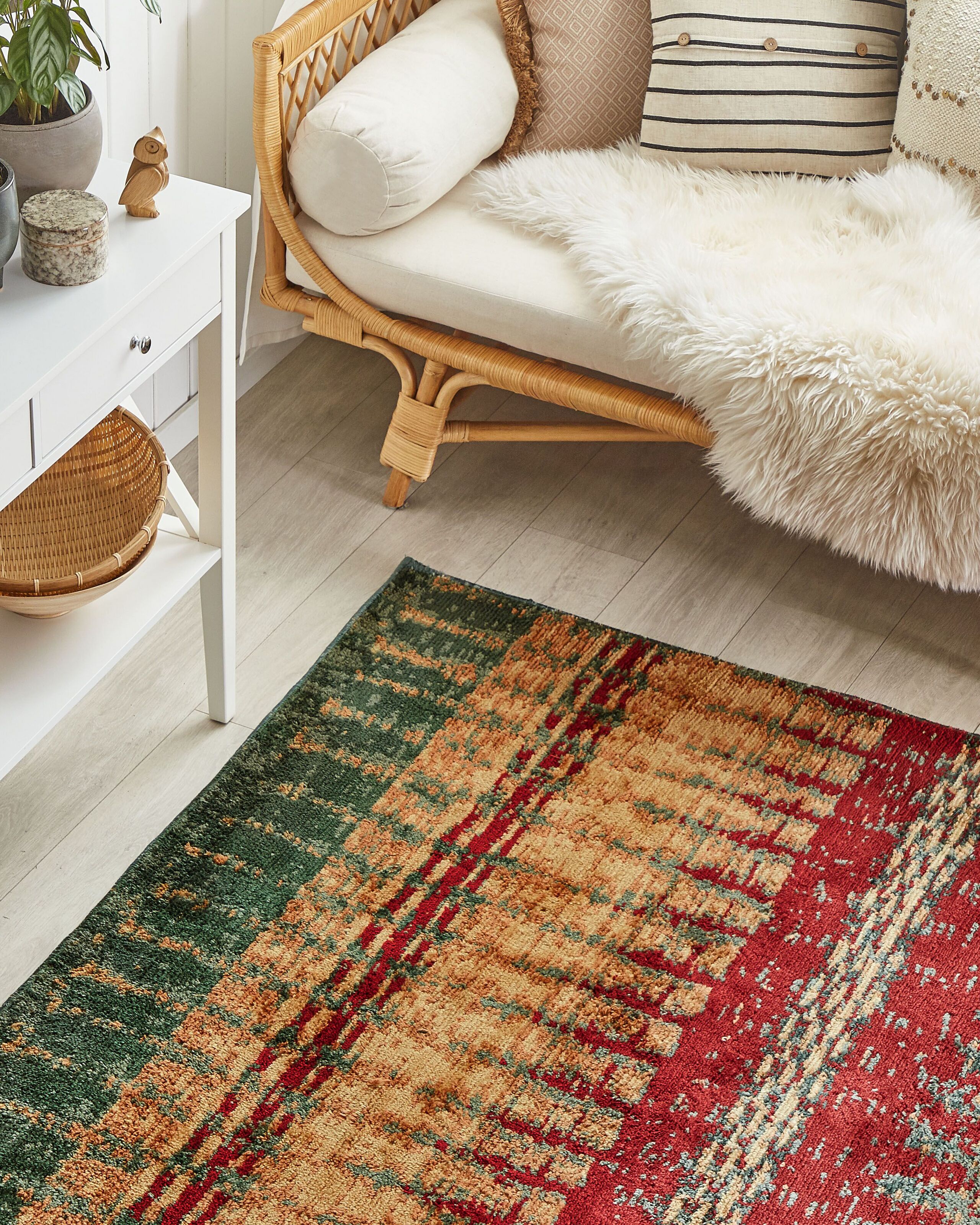 Tapis Rectangulaire Multicolore en Polyester Effet Vielli pour Chambre ...