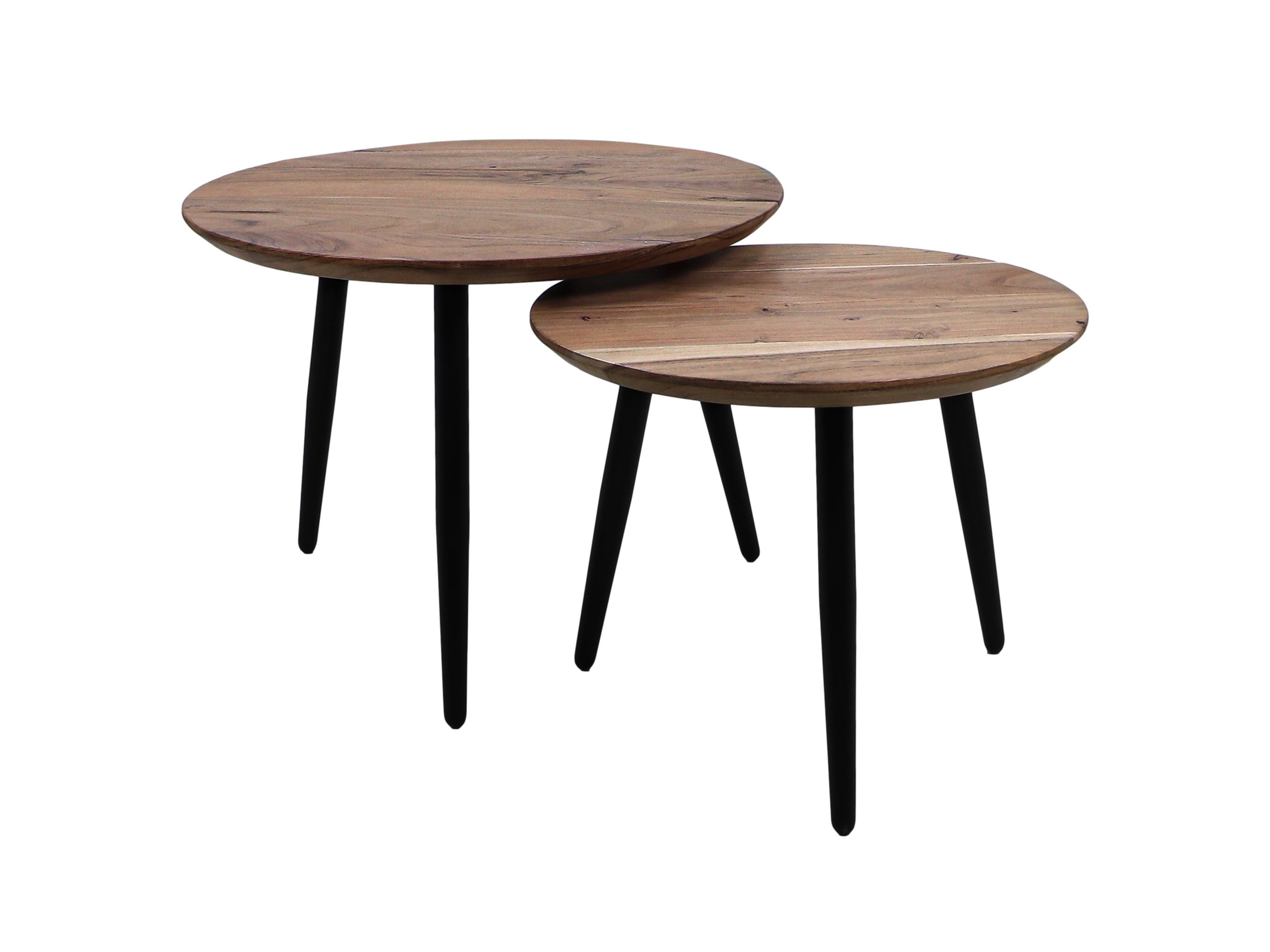Ensemble de 2 tables rondes Zurich - Acacia-fer ø60*45+ø50*40 | Leroy ...