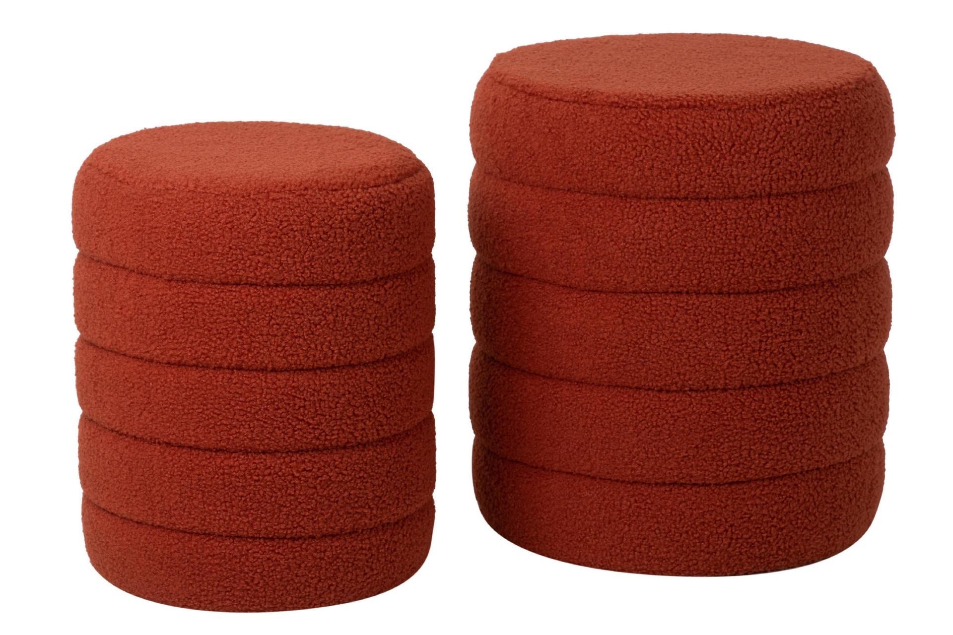 Set 2 Puffs Boucle 40x40x45 33x33x40 Cm | Leroy Merlin