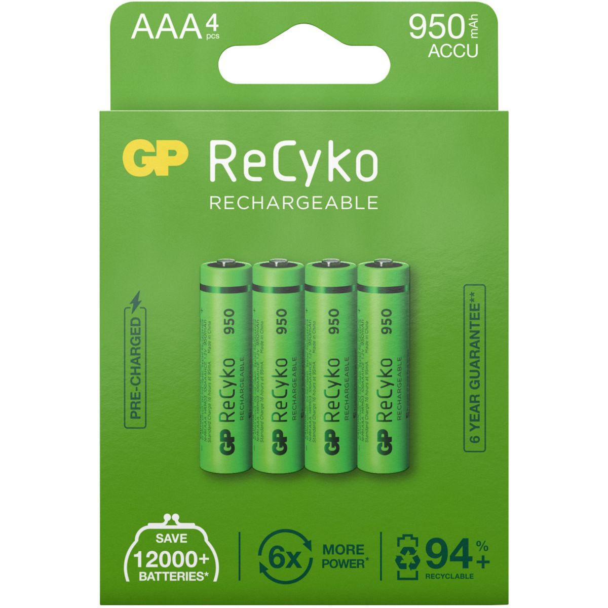 Baterà­a recargable 1,5V Mini Stilo AAA 950mAh 4pcs | Leroy Merlin