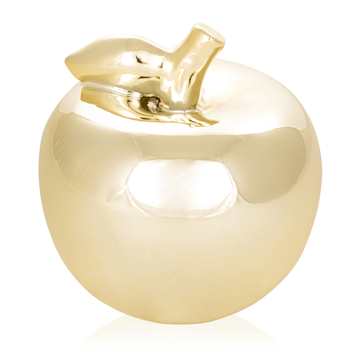 Figura Decorativa Cerámica Porcelana Manzana Dorada 10x10x10 Cm. Color ...