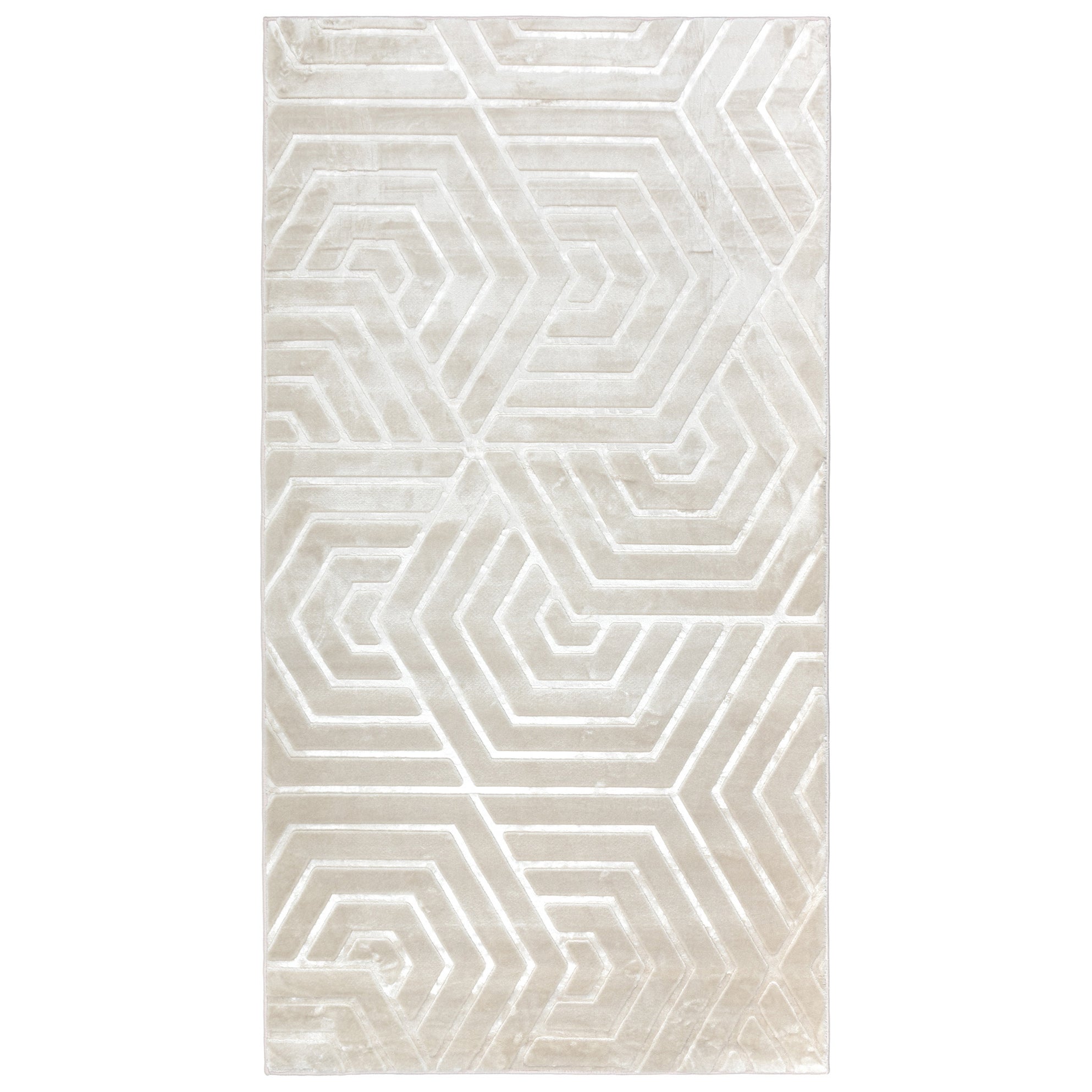 Dywan Glamour 3D 80x150 cm Geometryczny beżowy - Leroy Merlin