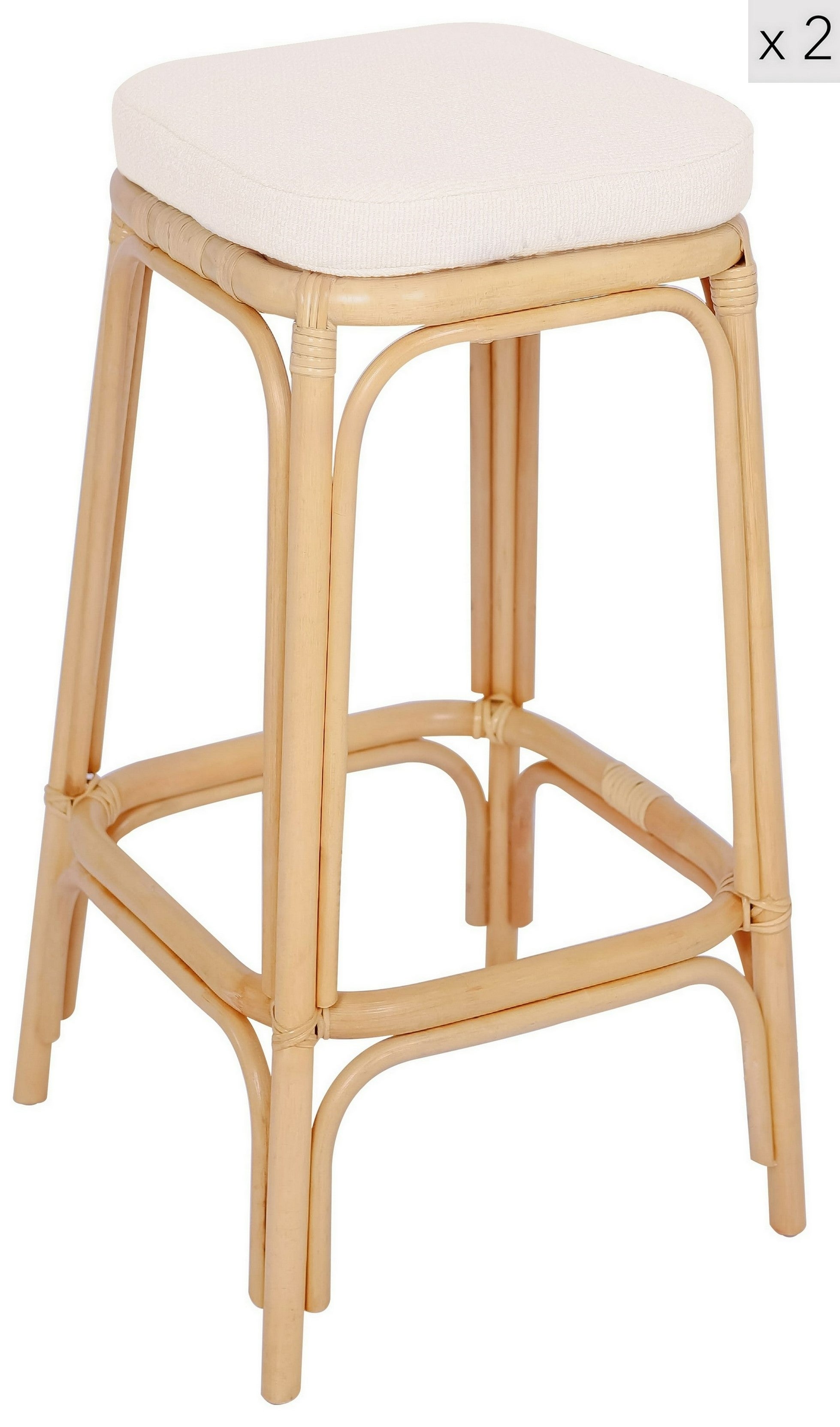 Nordlys - Lot de 2 Tabourets de Bar Interieur Exterieur Rotin Rotin ...