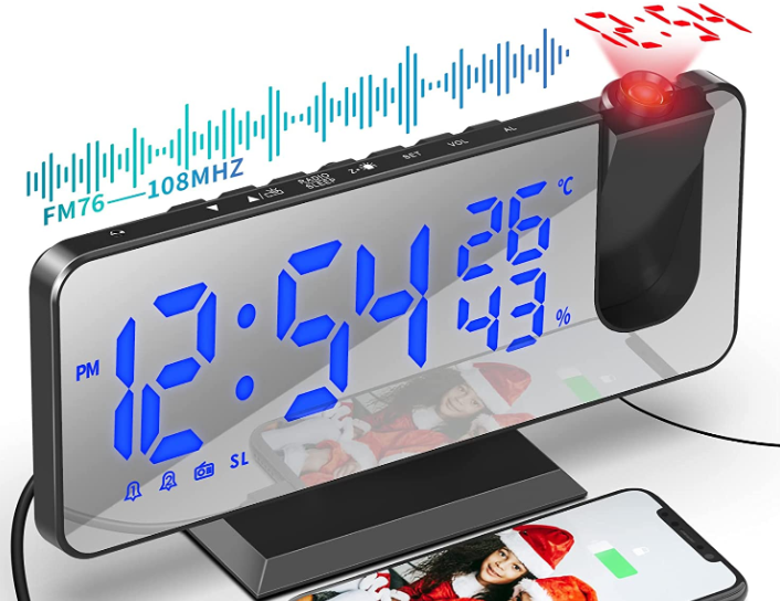 Proyector de techo, radio despertador con proyección de techo, con ...