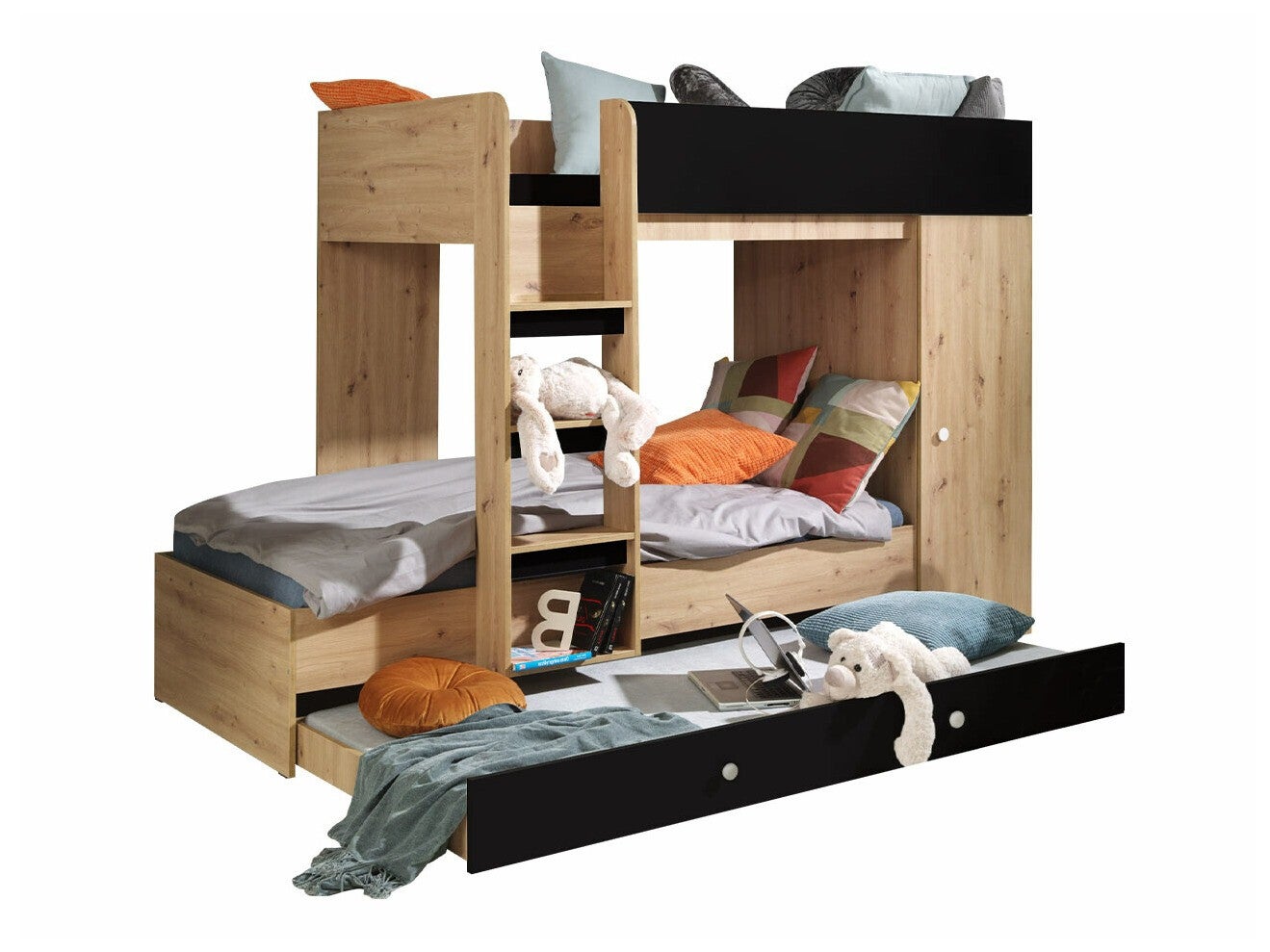 Lit superposé Hartford 360, Couchette avec lit supplémentaire, Brun ...