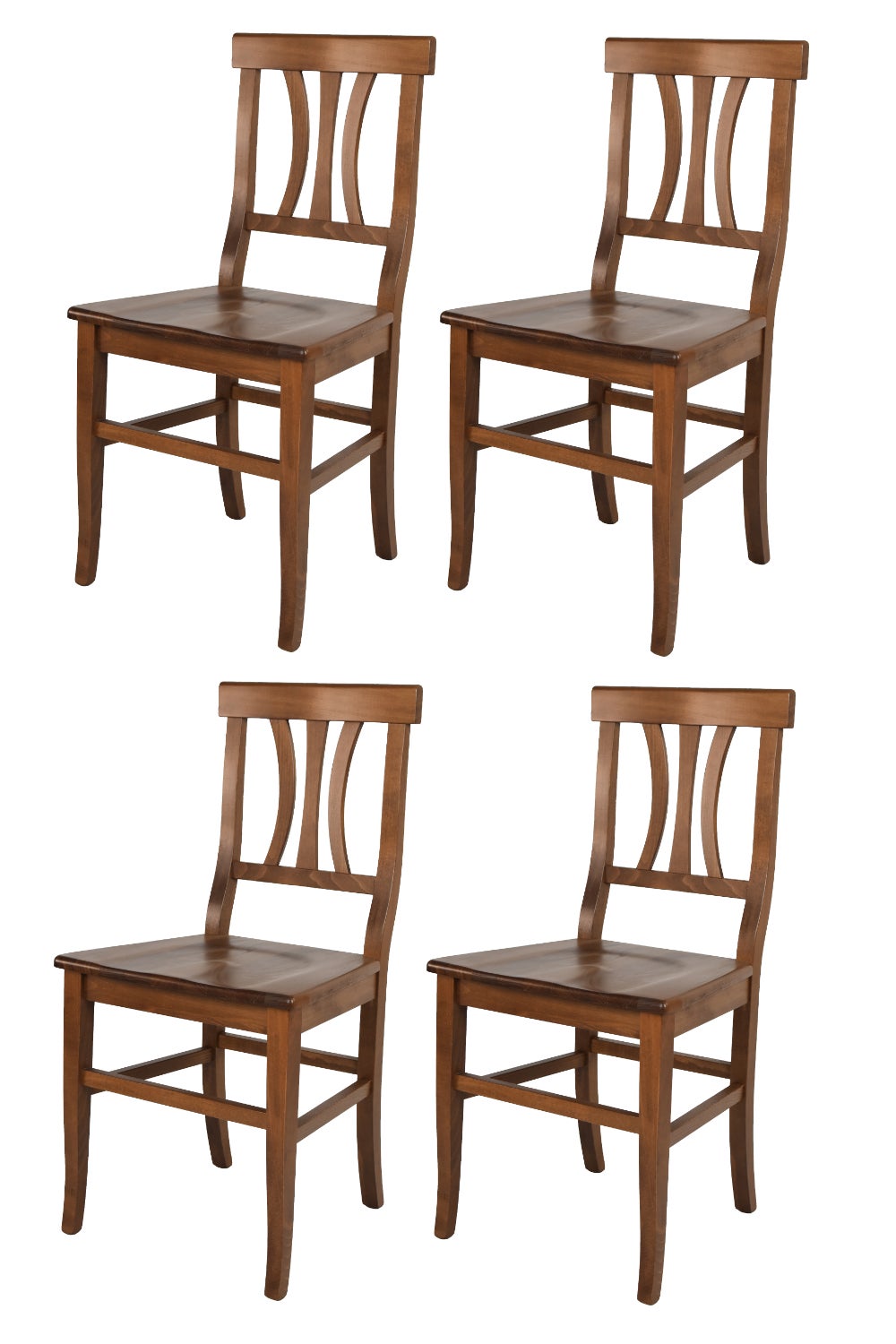 Tommychairs Set 4 sedie Arte Povera in legno di faggio verniciato color ...