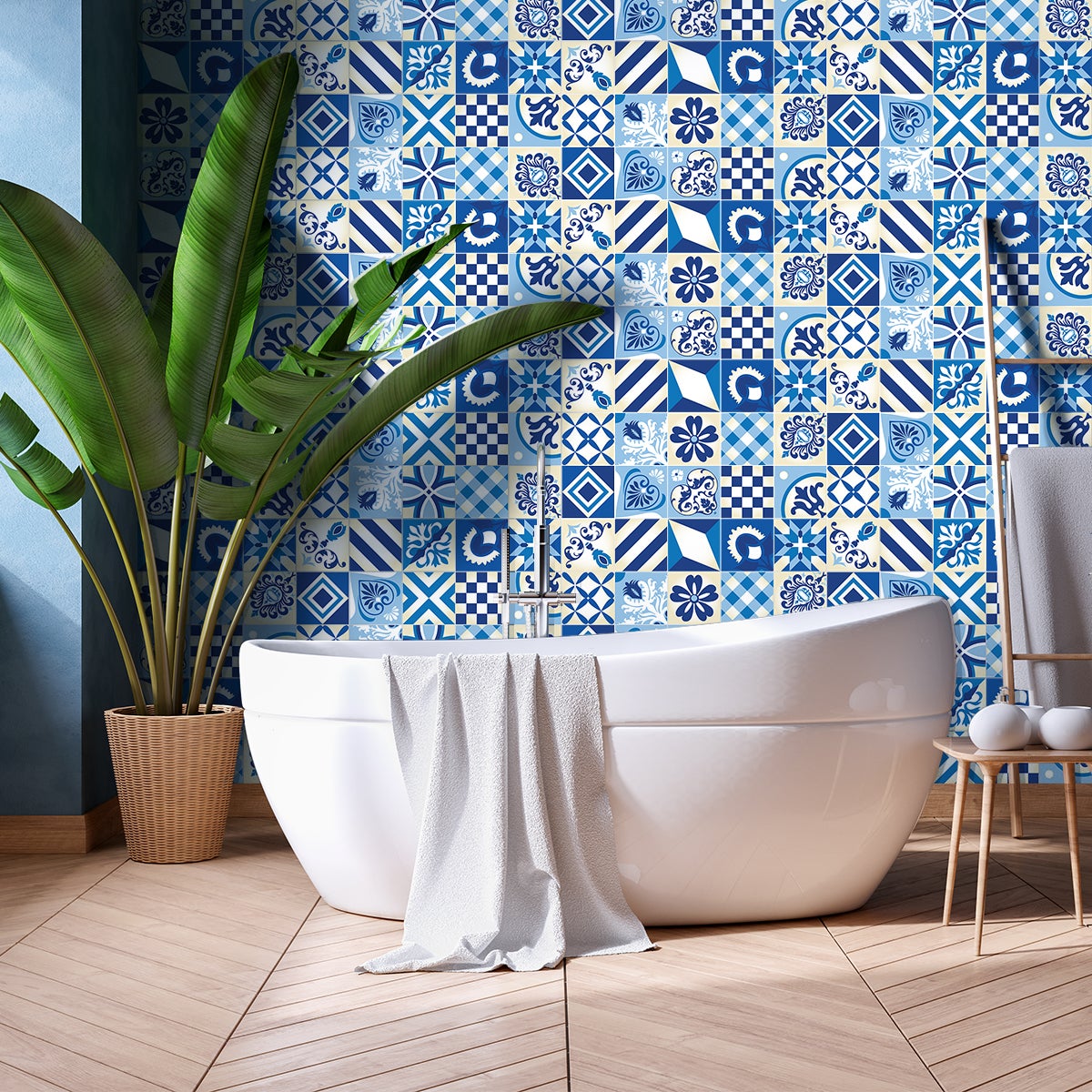 Sticker Mural Carrelage adhésif Cuisine Salle de Bain - 60 STICKERS ...