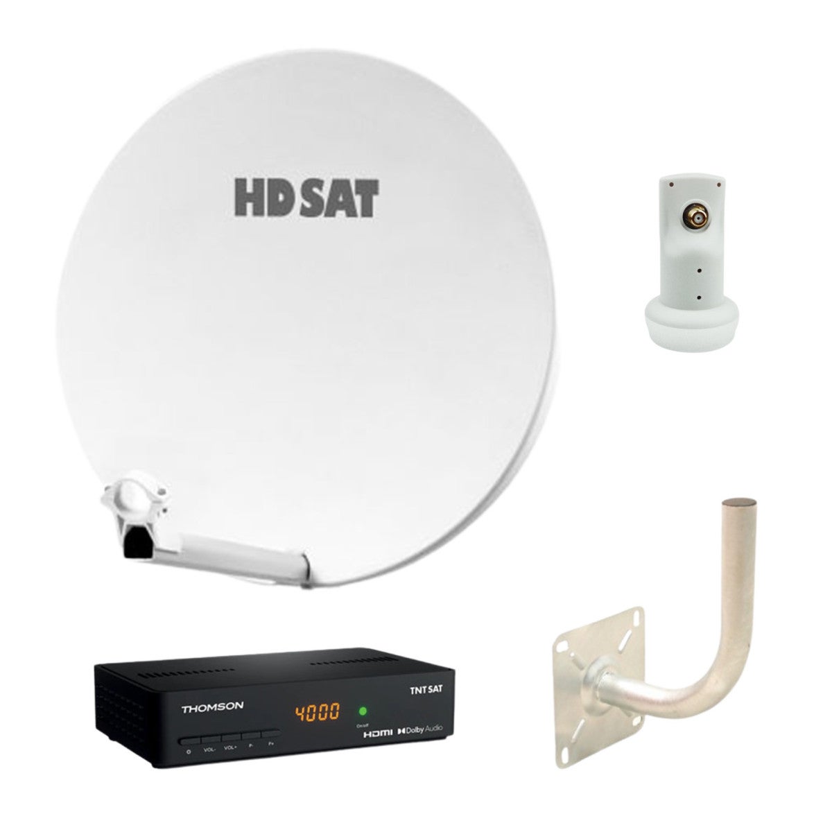 Pack HDSAT Parabole Satellite Fibre Blanche 60cm + LNB Single ...