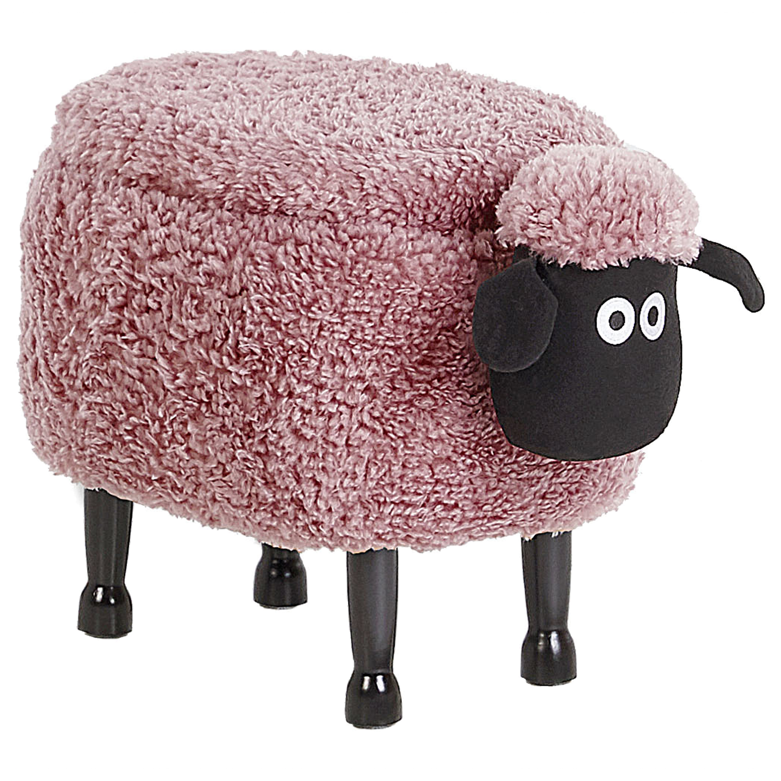 Beliani Reposapiés con almacenaje de tela rosa motivo oveja SHEEP ...