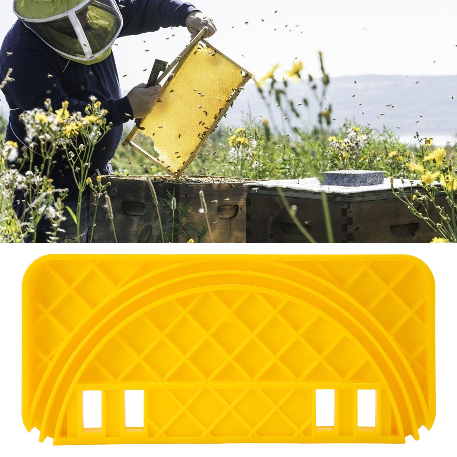 Support de pot à couvercle ouvert, support à miel plat, seau à miel ...