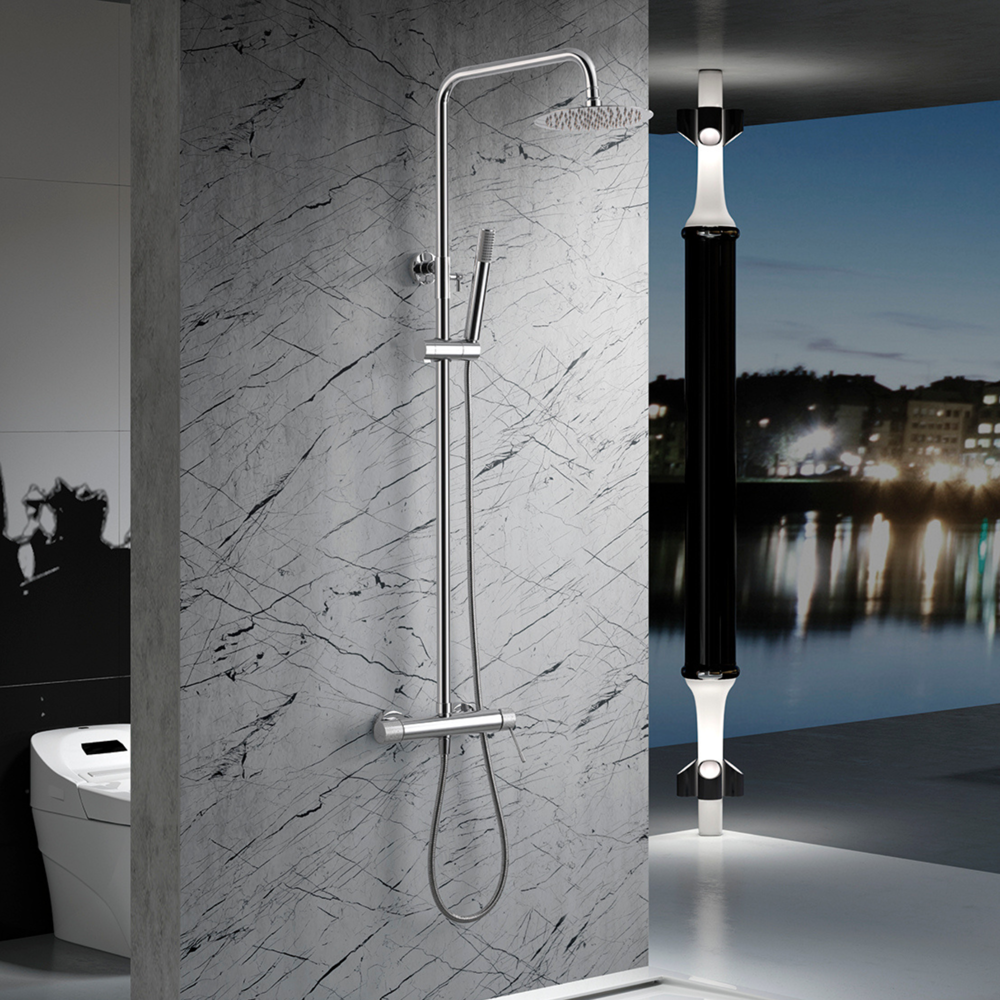 IMEX - Columna Ducha con Grifo | Kit de Ducha con Alcachofa y Rociador ...