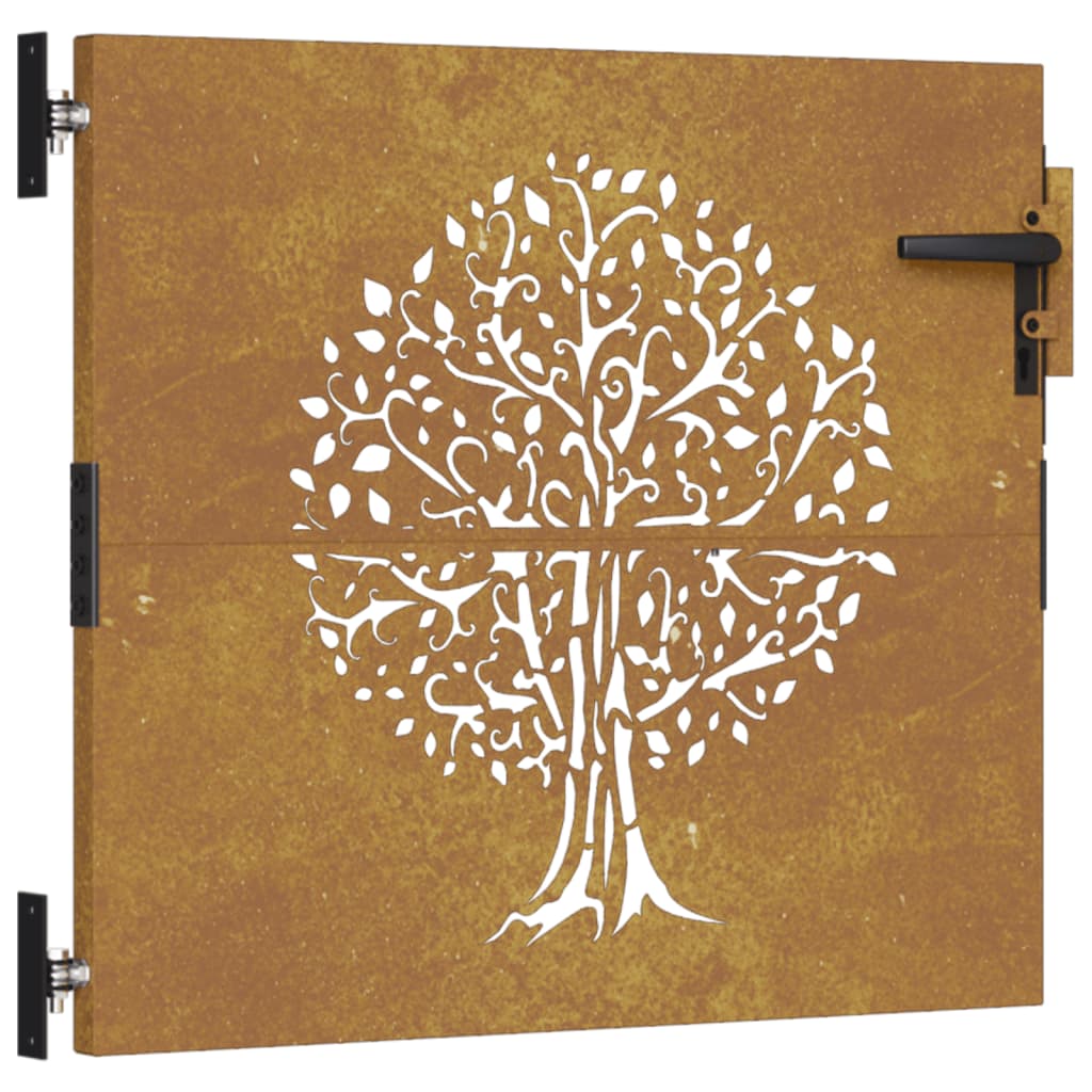 Portail de jardin en acier corten design arbre 85x100 cm | Leroy Merlin