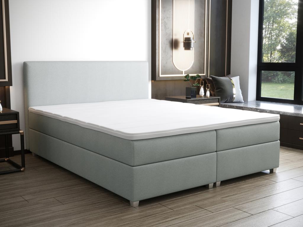 Ensemble complet boxspring tête de lit + sommier + matelas + surmatelas ...