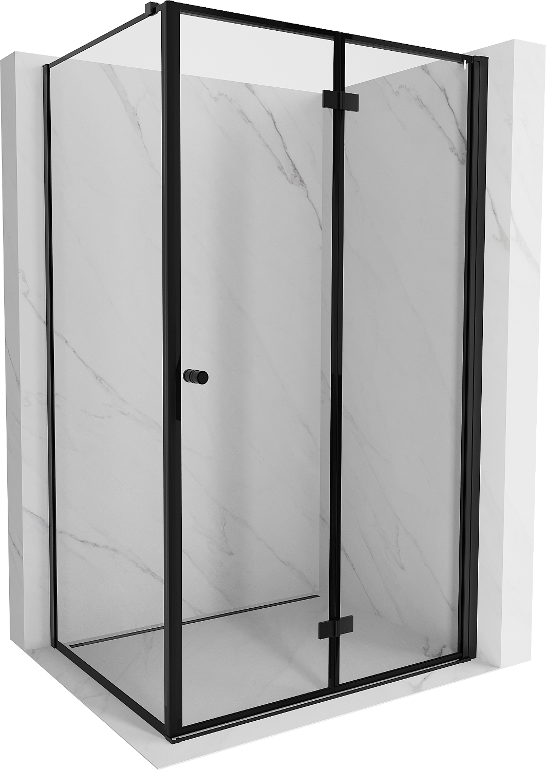 Mexen Mist-F cabina doccia pieghevole destra 90 x 70 cm, cornice nera, nero - 8A6T-090-070-70-70 ...