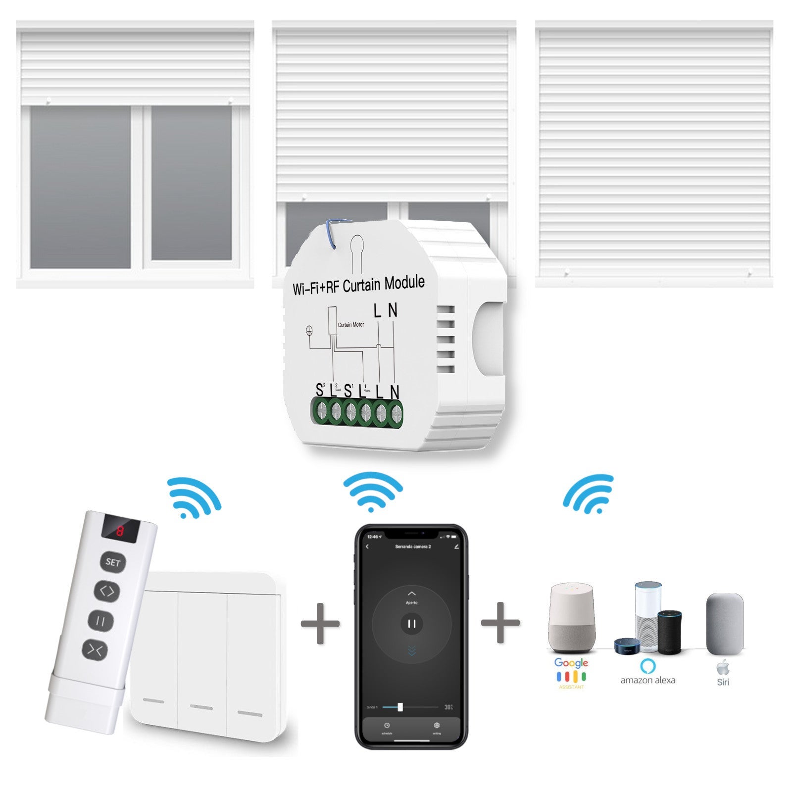 Interruptor Inalambrico 220v CENTRALINA PER TAPPARELLE SERRANDE TENDE ...