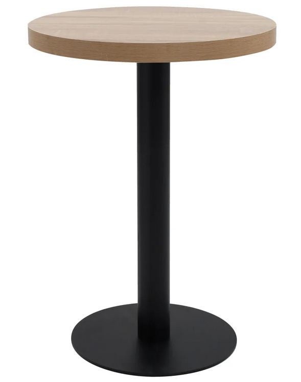 Table de bar ronde bois clair et pieds métal noir Beth D 60 cm | Leroy ...