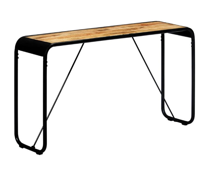 Mesa consola de madera maciza de mango sin tratar 140x35x76 cm | Leroy ...