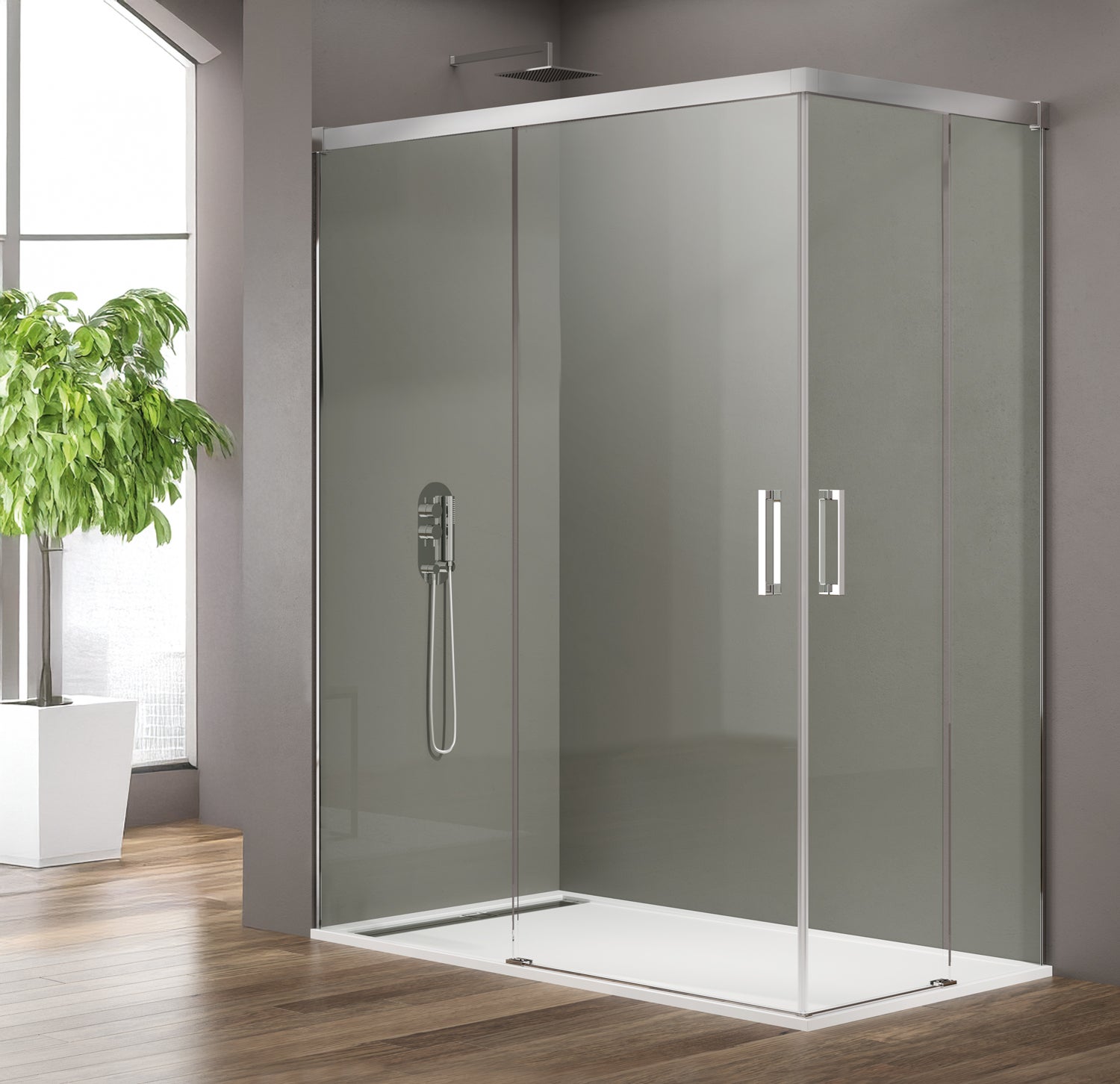 BOX DOCCIA AD ANGOLO. FRONTALE: 135-139 cm + LATERALE: 85-90 cm MODELLO ...
