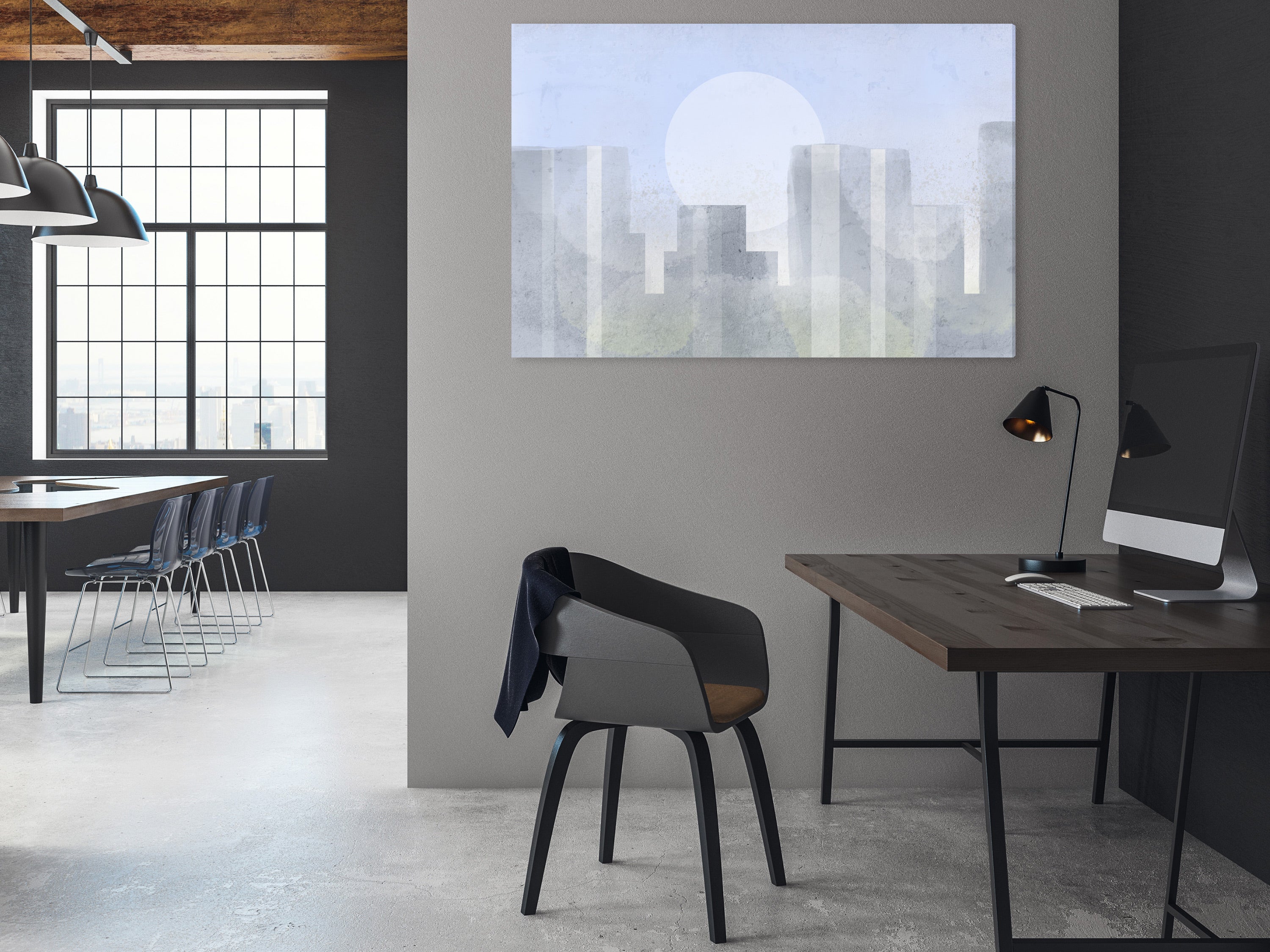 Tableau - Modern City (1 Part) Wide - First Variant [120x80] | Leroy Merlin