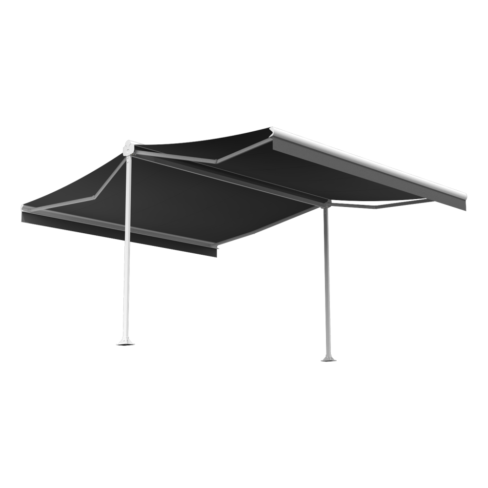 HARKON - Store double pentes (Manuelle - Gris anthracite - Blanc ...