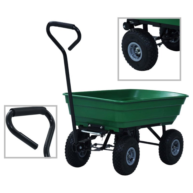 Chariot à main de jardin 300 kg 75 L Vert | Leroy Merlin