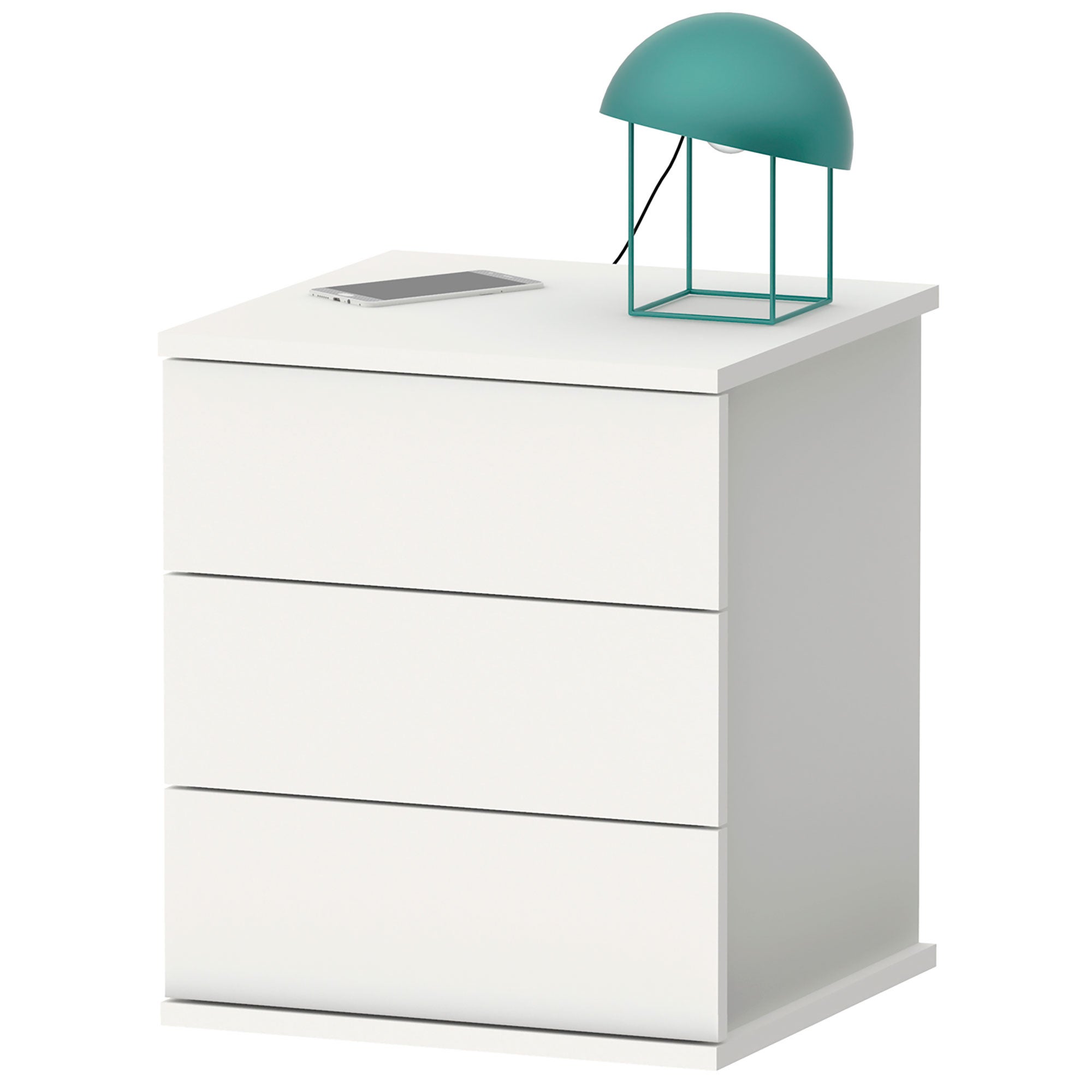 Comodino Camera da Letto 3 Cassetti, Comodino da Camera 48,5x41x40cm ...