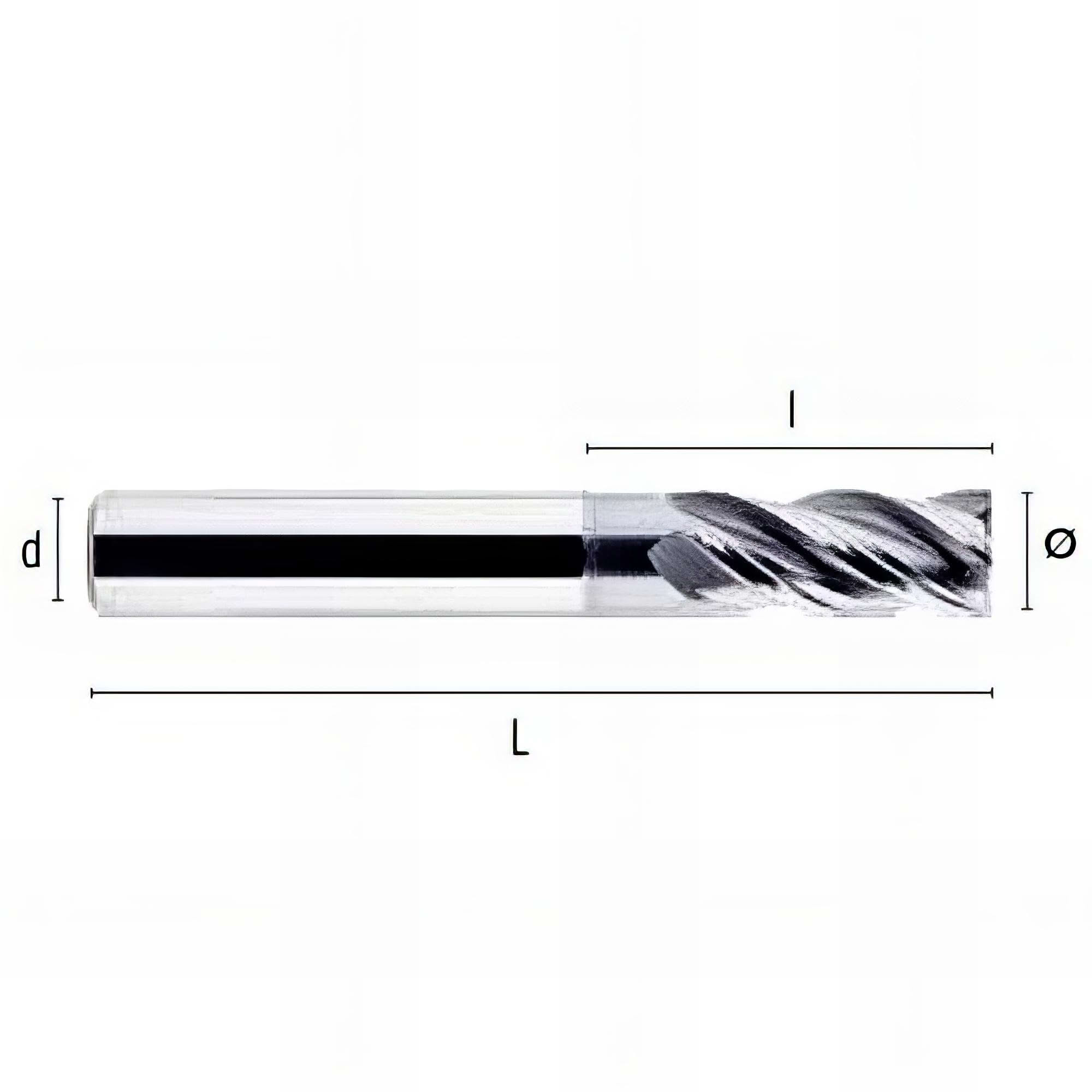 Fraise métal carbure HM-MD DIN6527L D. 16 x Lt. 92 x lu. 26 x di. 16 mm ...