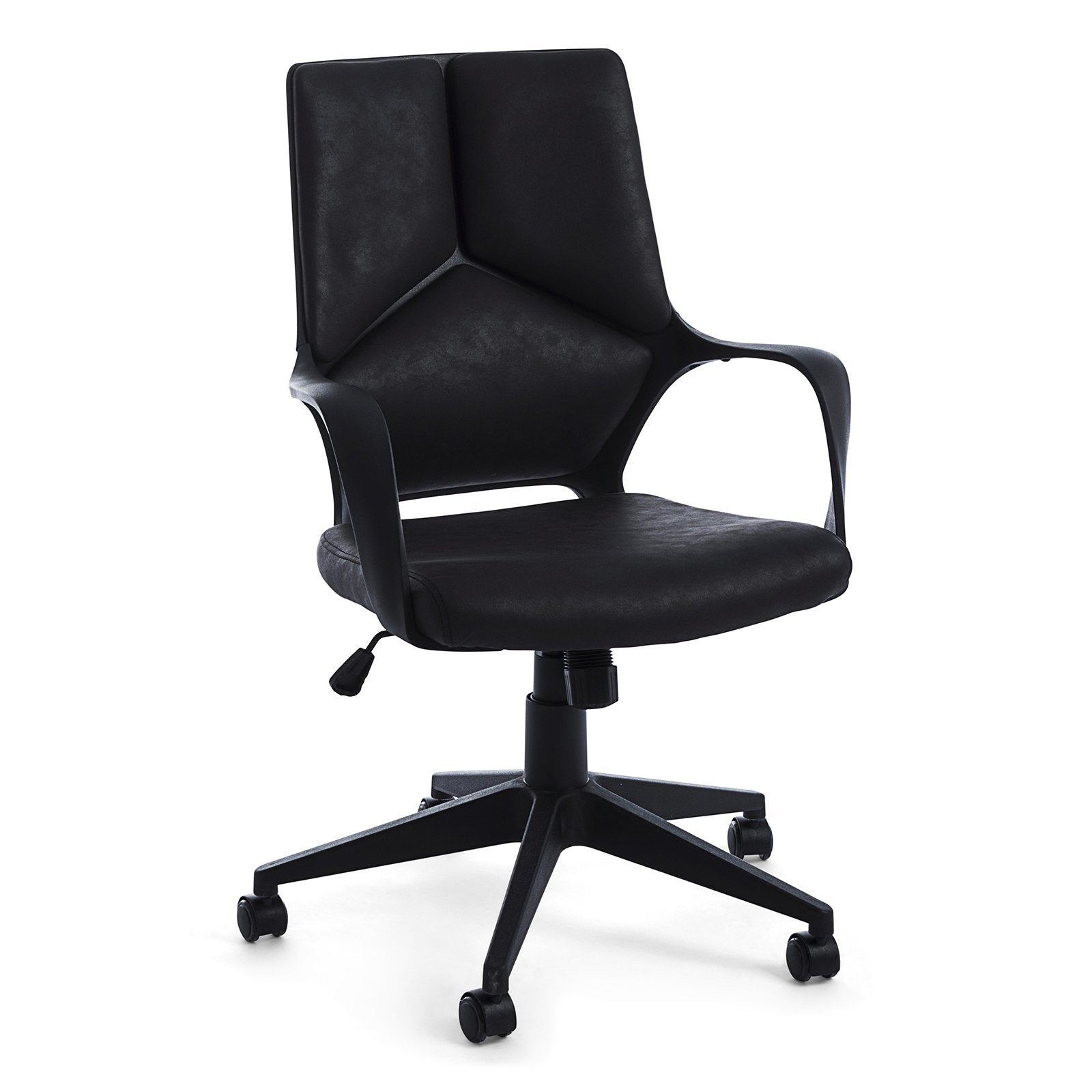 Fauteuil de bureau en tissu Damon avec dossier bas noir | Leroy Merlin